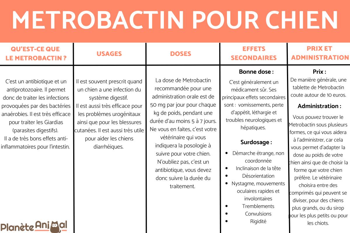 Metrobactin pour chiens - Posologie, usage et effets secondaires